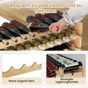 Costway Dřevěný stojan na 120 lahví vína, 10 pater