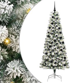 Umělý Skládací Vánoční Strom 300 LED Zelená a bílá 210 cm 3395605