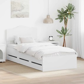 Rám postele se zásuvkou Bílá 100 x 200 cm Inženýrské dřevo 3413033