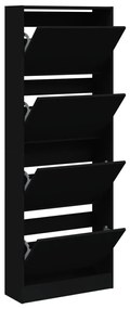 Botník černý 60 x 21 x 163,5 cm kompozitní dřevo - Default Title