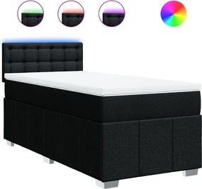 Box spring postel s matrací černá 90x200 cm textil 3289267