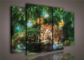 Obraz na plátně jaguár v džungli 150 x 100 cm