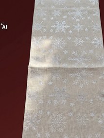 Sinsay - Vánoční běhoun na stůl se sněhovými vločkami - sříbrná