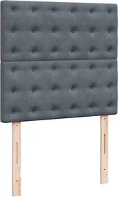 Box spring postel s matrací tmavě šedá 100x200 cm samet 3292275