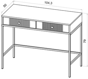 Toaletní stolek Iseo 104,3 cm černý