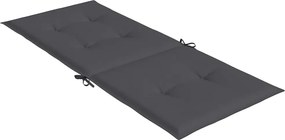 Podušky na židli vysoké opěradlo 6 ks antracitové 120x50x3 cm 314104