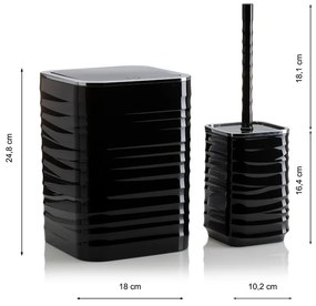 Sada koupelnových doplňků Wave černá/prvky s chromovou povrchovou úpravou