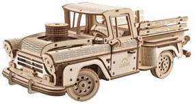 Ugears 3D dřevěné mechanické puzzle Americký náklaďák (pick-up)