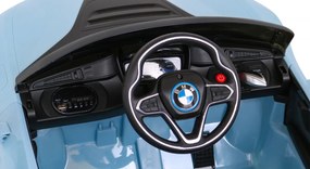 Ramiz Elektrické autíčko BMW i8 Lift modré + dálkové ovládání + pomalý start + 3bodové pásy + MP3 USB + LED