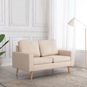 2místná pohovka krémová textil 288706
