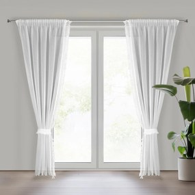 ZÁCLONA NA PÁSCE KIRA3, SADA 2KS 140X270 CM BÍLÁ