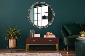 Kulaté dekorativní zrcadlo Retro květiny vzorec fi 90 cm
