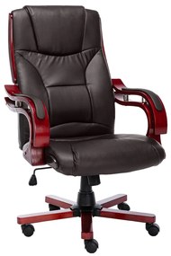 20565 vidaXL Kancelářská židle hnědá pravá kůže