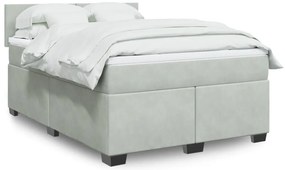 Box spring postel s matrací světle šedá 160x200 cm samet 3288648