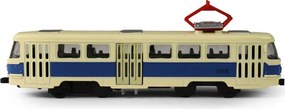RAPPA Kovová česká retro tramvaj Tatra T3 s otevíracími středními dveřmi - 16 cm - modrá