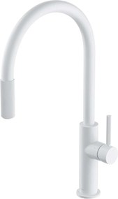 OMNIRES Switch - Dřezová baterie s výsuvnou koncovkou a filtrační funkcí, matná bílá SW9059WM