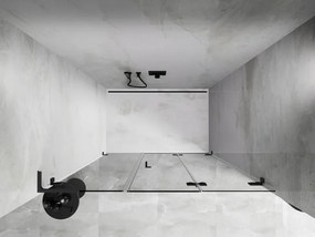 Mexen Lunar-F, L pravé skládací sprchové dveře 115 cm, 8mm čiré sklo, grafitový profil, 836SL-115-050-95-00-P