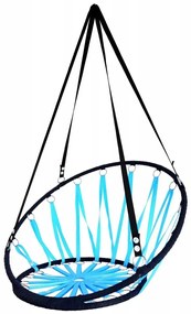 Bluegarden - Závěsné houpací křeslo Swing - modrá/černá - 55x55 cm