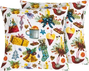 Bellatex Povláček bavlněný vánoce 2ks 40x40 cm Vánoce Červená,Zlatá