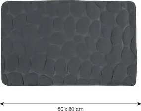 MSV PEBBLES tmavě šedá / Koupelnová předložka / 50 x 80 cm / polyester