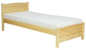 Dřevěná postel LK125, 80x200, borovice (Barva dřeva: Ořech)