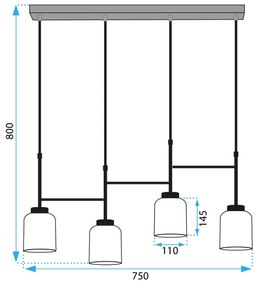 Toolight Stropní svítidlo APP1266-4CP