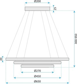 Křišťálový závěsný LED lustr G036-CP zlatý/neutrální bílá