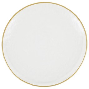 CÔTÉ TABLE Skleněný dezertní talíř Dore 22 cm, zlatá barva, čirá barva, sklo