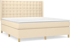 Box spring postel s matrací krémová 180x200 cm textil 3132334
