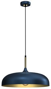 Závěsné svítidlo Lincoln, 1x zlaté/tmavě modré kovové stínítko, (fi 45cm), db/g