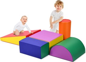 Costway 5dílné pěnové stavebnice pro batolata, obří stavebnice, měkké