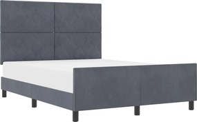 Postel s boxspringem s čelo Tmavě šedá 140 x 190 cm samet 3345006