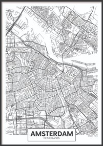 DecoKing - Nástěnný plakát - Map -  Amsterdam