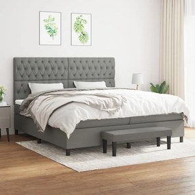 Box spring postel s matrací tmavě šedá 200x200 cm textil 3136862