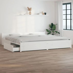 Rám postele se zásuvkami bílý 180 x 200 cm Super King 3103575