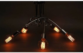 Stropní svítidlo Edison 3, chromové tělo svítidla