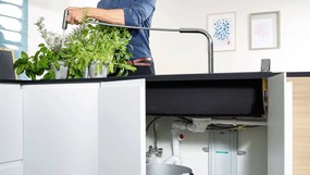 Hansgrohe Metris Select M71, kuchyňská páková baterie 240, vytahovatelná sprška, 2jet, sBox, chromová, HAN-73817000