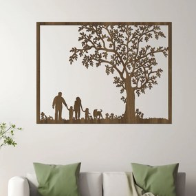 dřevo života Dřevěný strom na zeď RODINA - IHNED K ODESLÁNÍ Zvolte rozměr (cm): 95x76, Zvolte barvu dekoru: Ořech