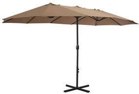 vidaXL Marketos Zahradní slunečník s hliníkovou tyčí 460 x 270 cm barva taupe