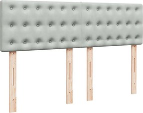 Box spring postel s matrací světle šedá 160x200 cm samet 3287794