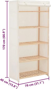 Skříň bílá 79 x 40 x 170 textil 248190