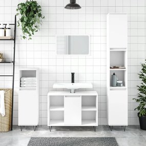 vidaXL 3dílný set koupelnového nábytku kompozitní dřevo [3190299] Barva: Bílá