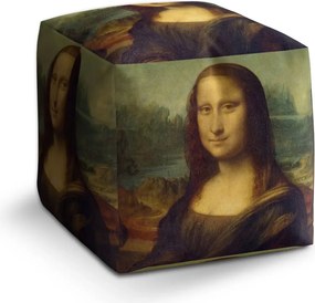Sablio Taburet Cube Mona Lisa - Leonardo da Vinci - 50x50x50 cm