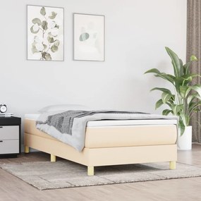 Rám postele s boxspringem krémově 90x190 cm textil 3120579