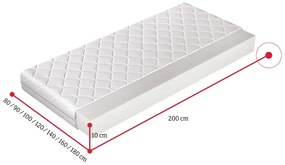 Pěnová matrace ZEUS 10 cm, 80x200 cm
