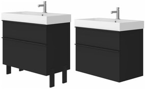Kingsbath Manhy Black 85 koupelnová skříňka s umyvadlem