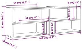 vidaXL Marketos TV skříňka šedá s vysokým leskem 149x30x52 cm kompozitní dřevo