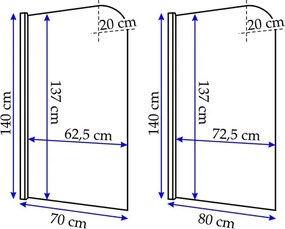 Zástěna vanová Topaz 80