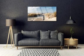 Obraz na skle Pláž Stezka Krajina 120x60 cm