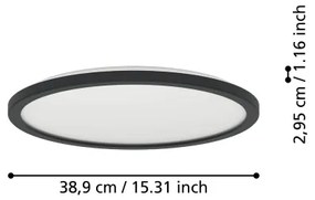 Eglo 901439 - LED Koupelnové svítidlo ROVITO 18,5W/230V pr. 38,9 cm IP44 černá